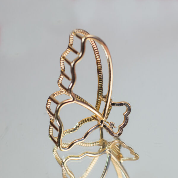Gold Simple Butterfly Metal Claw Clip (Medium) | All Things Hair By Sade